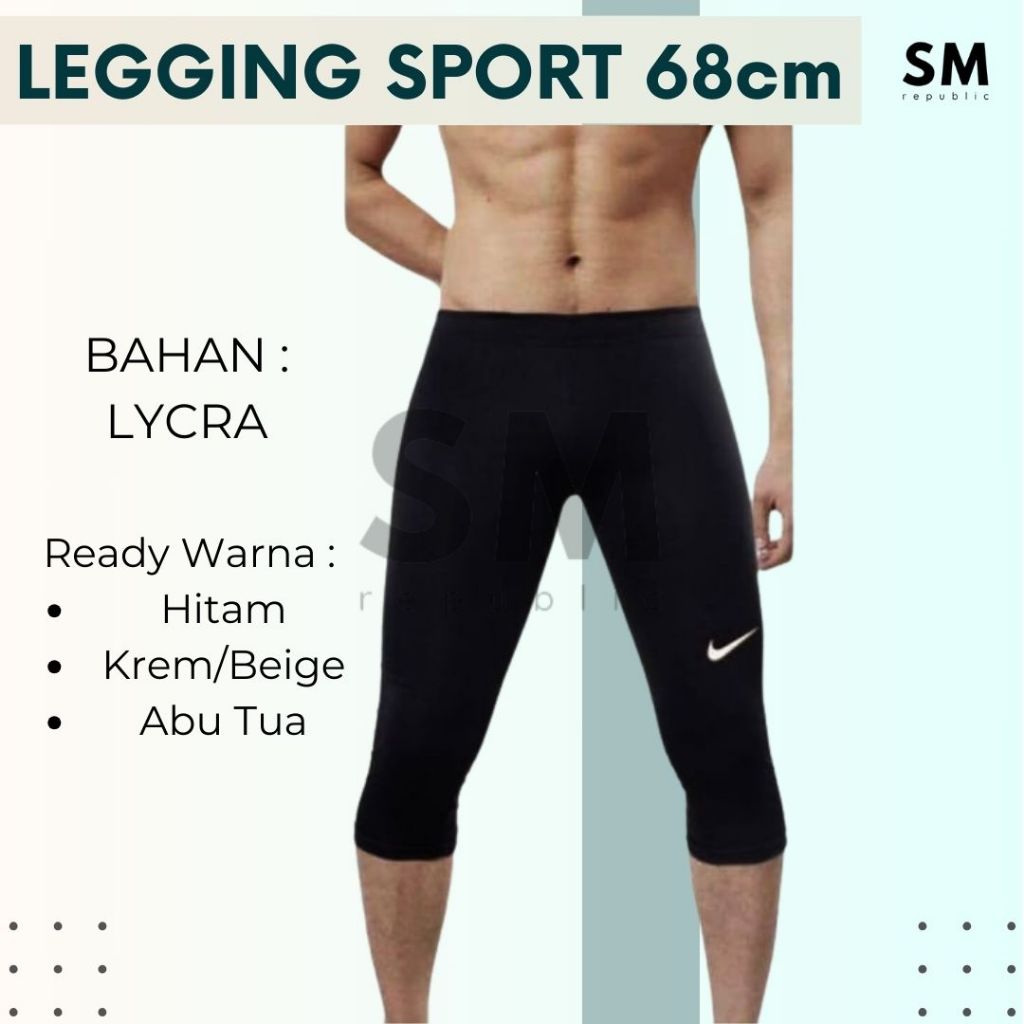 Jual LEGGING/CELANA PANJANG 68cm Baselayer 3/4 Ketat, SPORT PRIA COWOK ...