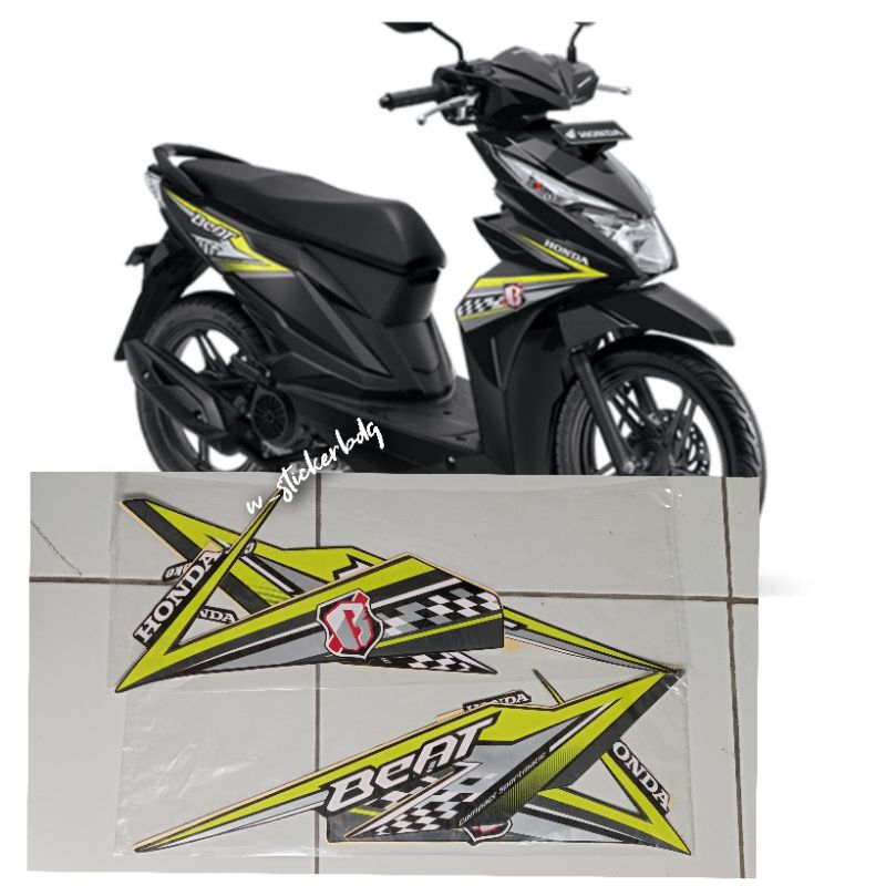 Jual Striping Lis Honda Beat Fi 2018 CBS Hitam Hijau | Shopee Indonesia