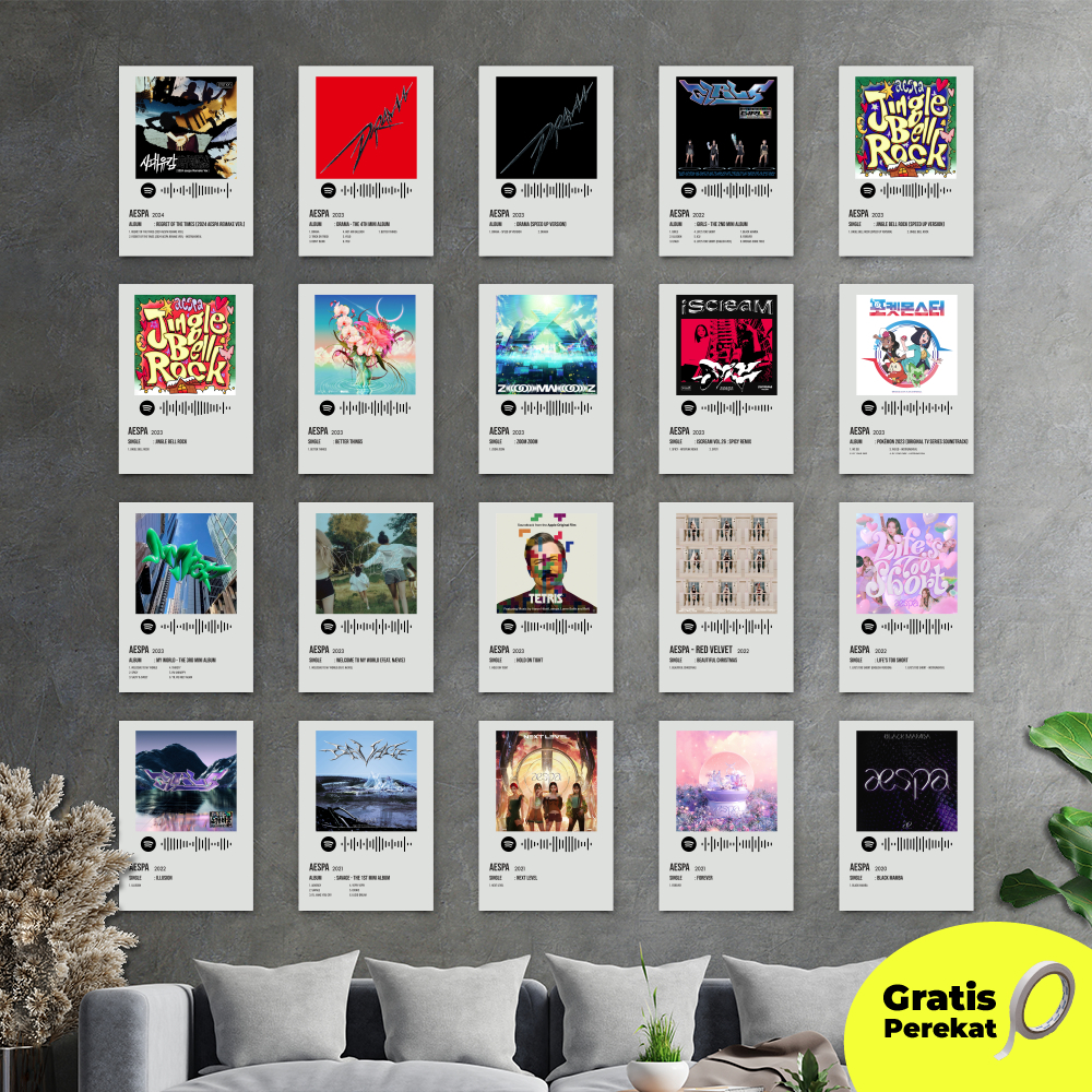 Jual Poster Album Musik Kpop Aespa Spotify - Album Lagu Kpop Aespa A5 ...