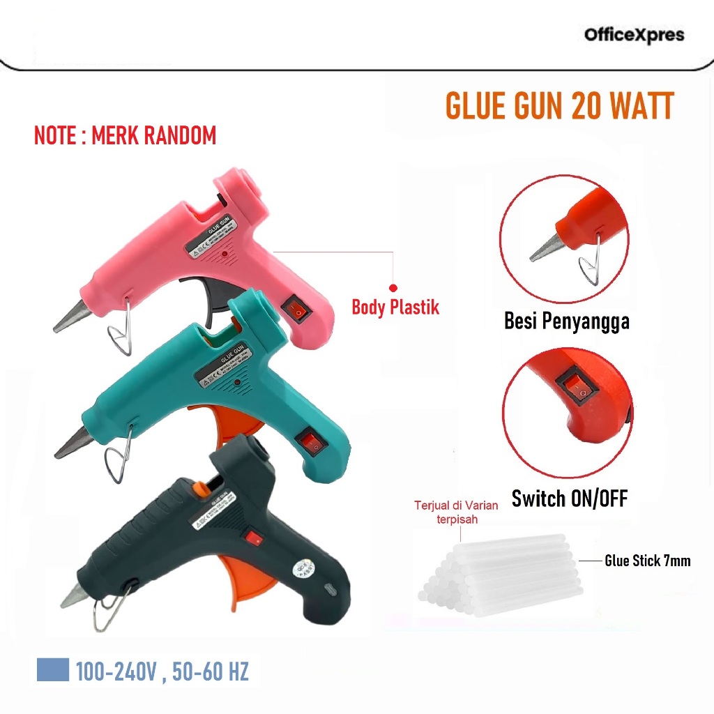 Jual Alat Tembak Lem Glue Gun / Alat Lem Tembak Kecil / Lem Bakar ...