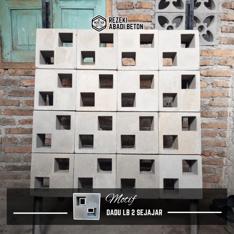 Jual Roster Ringan Loster Beton Minimalis Motif Dadu Lubang 2 Silang ...