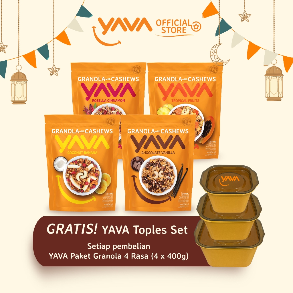 Jual YAVA Paket Granola 4 Rasa (4 x 400g) | Shopee Indonesia