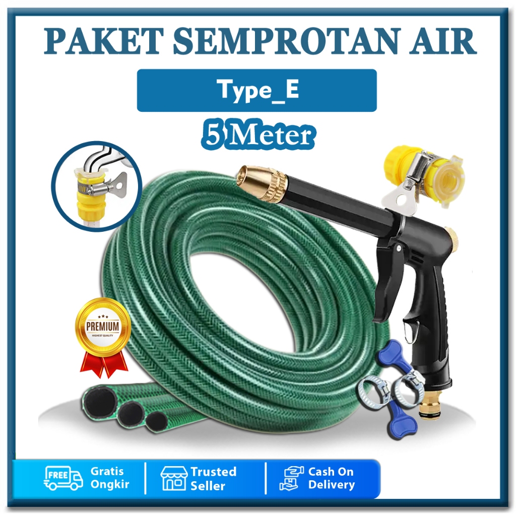 Jual 1 SET PAKET KEPALA JET SPRAY SEMPROTAN SELANG AIR HIJAU ANTI LUMUT ...