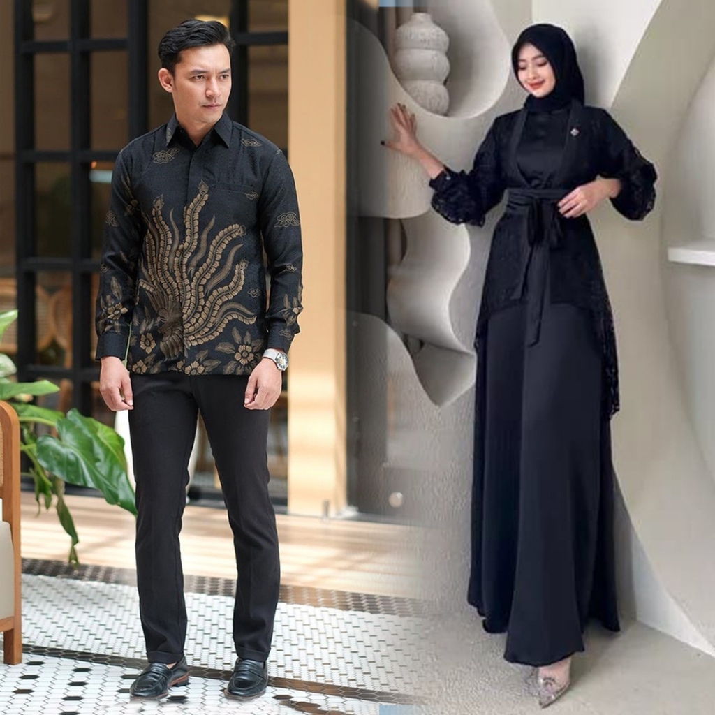 Jual BATIK COUPLE LEBARAN VELOXA DRESS | Couple Lebaran 2024 Pasangan ...