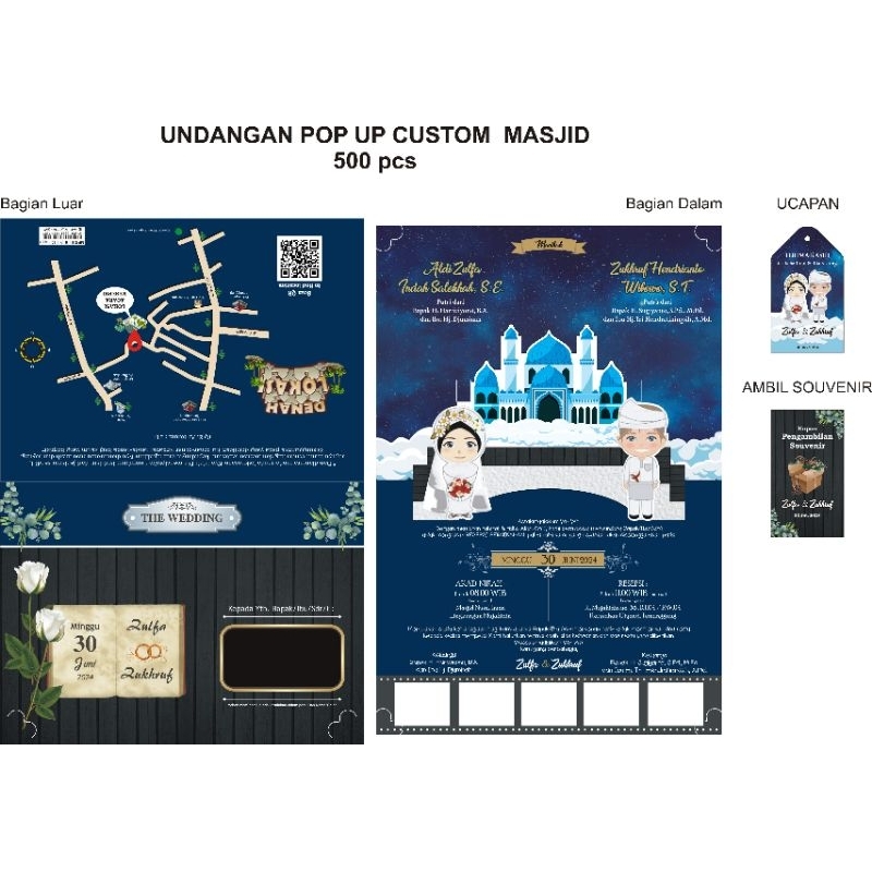 Jual Undangan pop up masjid zulfa & zukhruf | Shopee Indonesia