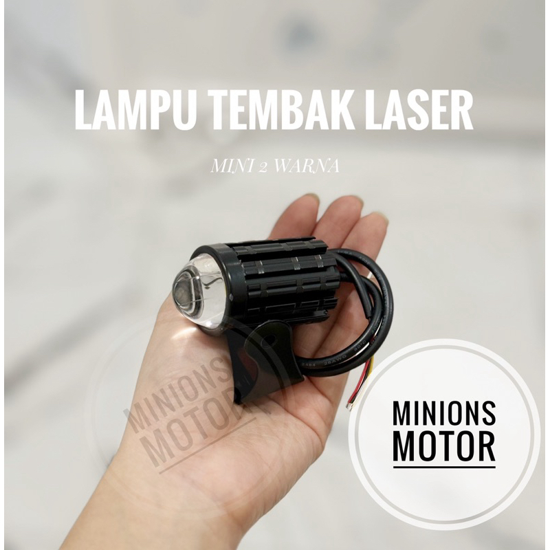 Jual lampu tembak laser mini d2 single lampu sorot 2 warna motor ...