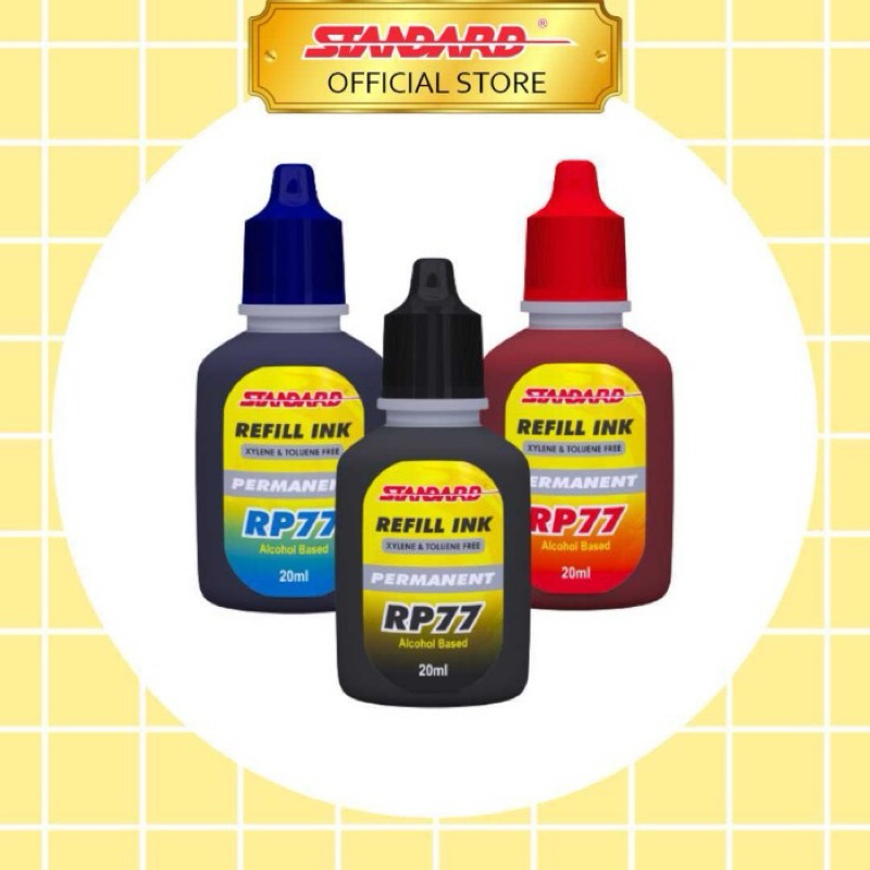 Jual READY TINTA PERMANENT MERAH BIRU HITAM STANDARD | Shopee Indonesia