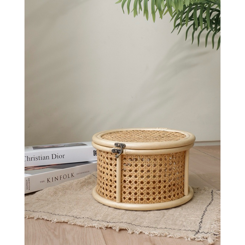 Jual Round Rattan Box | Kotak Rotan | Kotak Hampers | Shopee Indonesia