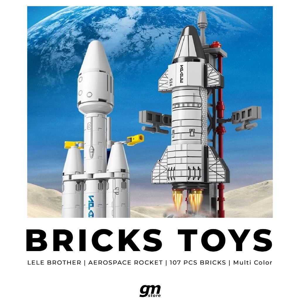 Jual LEGO LELE BROTHER Aerospace Rocket 107 Bricks Balok Building Roket ...