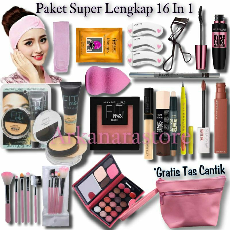 Jual Paket Kosmetik Lengkap Maybelline 16 In 1 / Paket Kosmetik Lengkap ...