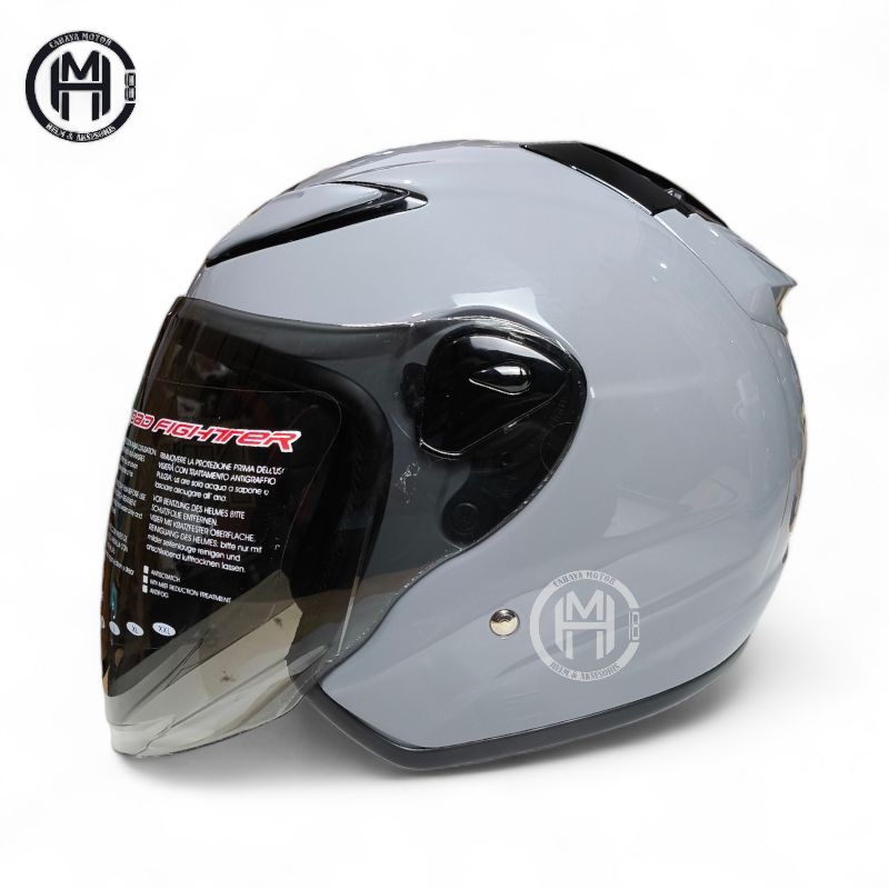 Jual HELM NHK R6 SOLID GREY GLOS|HALF FACE TERBARU | Shopee Indonesia