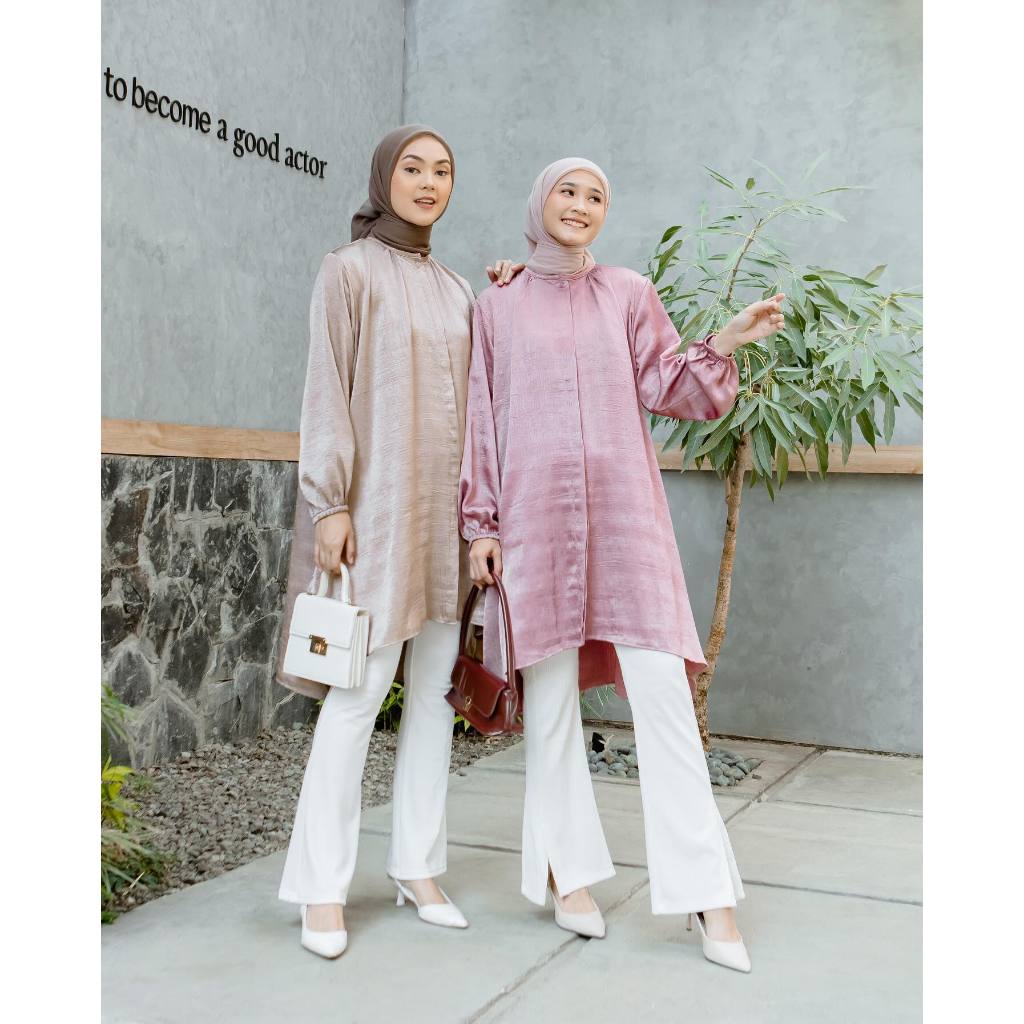 Jual Celine Tunic | Tunic Silk Premium | Shopee Indonesia