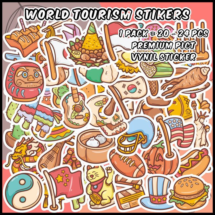 Jual [1 pack] Sticker World Tourism 1 (Asia / America ver. : America ...