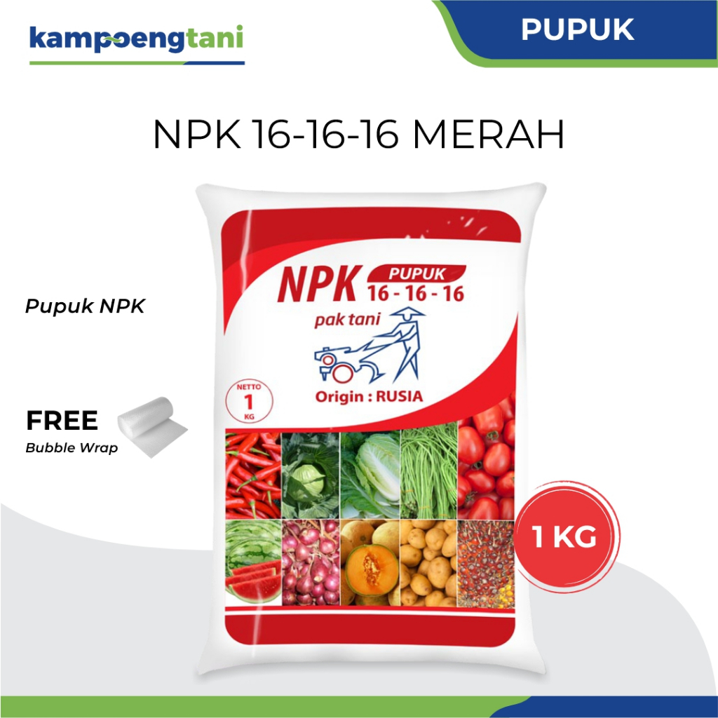 Jual Pupuk NPK 16-16-16 Merah Pak Tani 1 kg | Shopee Indonesia