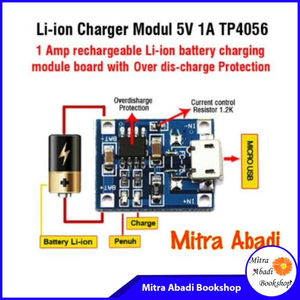 Jual Kit Power Bank Li-ion Charger Modul 5V 1A TP4056 | Shopee Indonesia