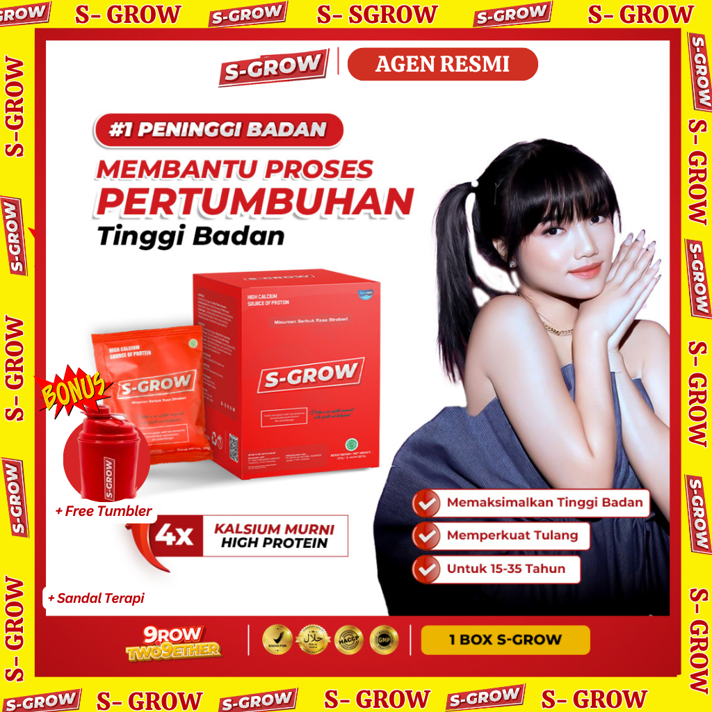 Jual S-GROW ( ISI 5 SACHET ) Suplemen Peninggi Badan High Calcium ...