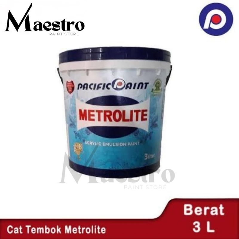 Jual CAT TEMBOK METROLITE 5 KG/ 3 Liter KHUSUS PUTIH | Shopee Indonesia