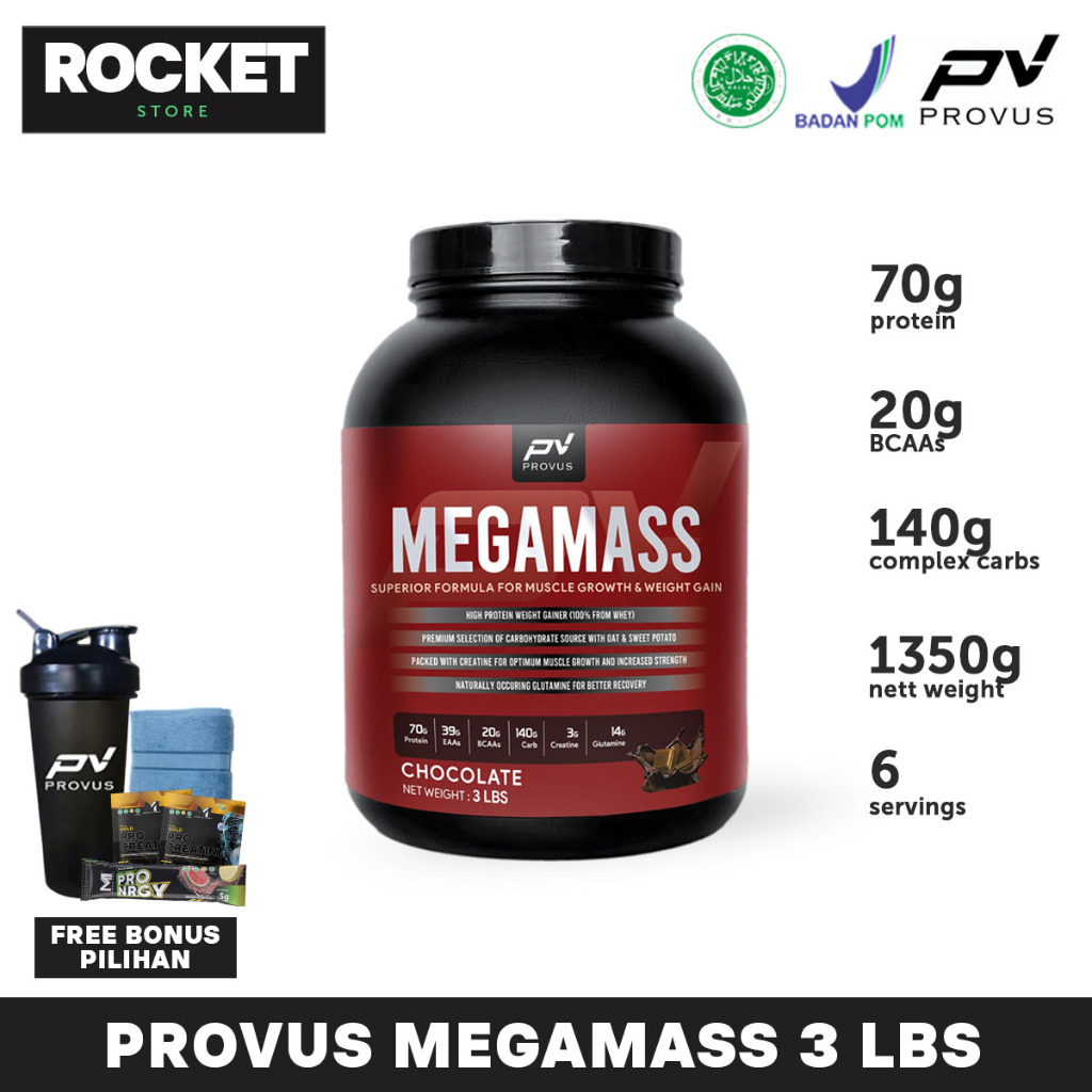 Jual PROVUS Megamass 3 lbs (1.35 kg) Mass Gainer - Mega Mass Susu ...