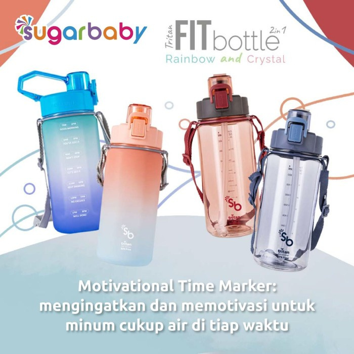 Jual Sugar Baby Tritan Fit Bottle 2in1 (Rainbow / Crystal) / Botol ...
