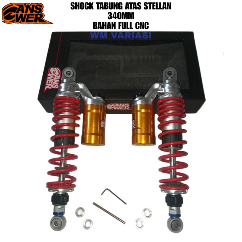 Jual Shock Tabung Motor Per Merah 270 mm 340 mm Stellan Full CNC Answer ...