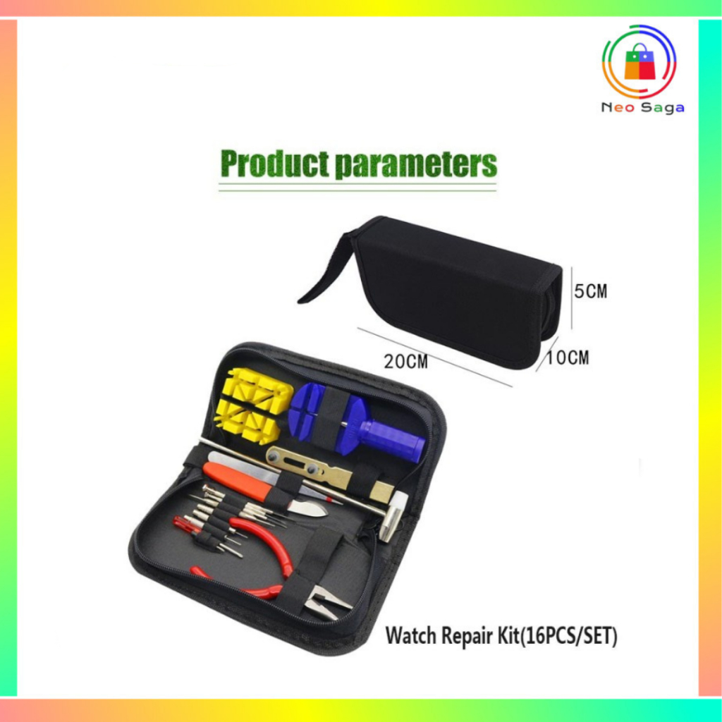 Jual Set 16PC Perlengkapan Arloji Tool Alat Perbaikan Servis Pembuka ...
