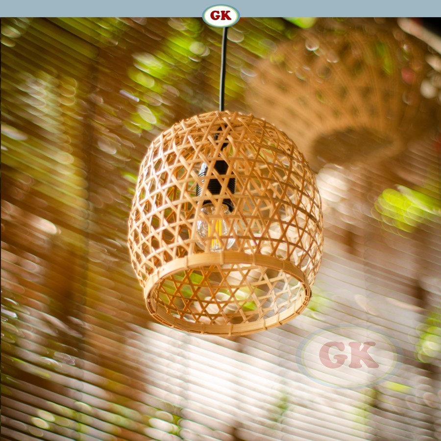 Jual Kap Lampu gantung Bambu / Lampu dekorasi bambu BT03 d20 | Shopee ...