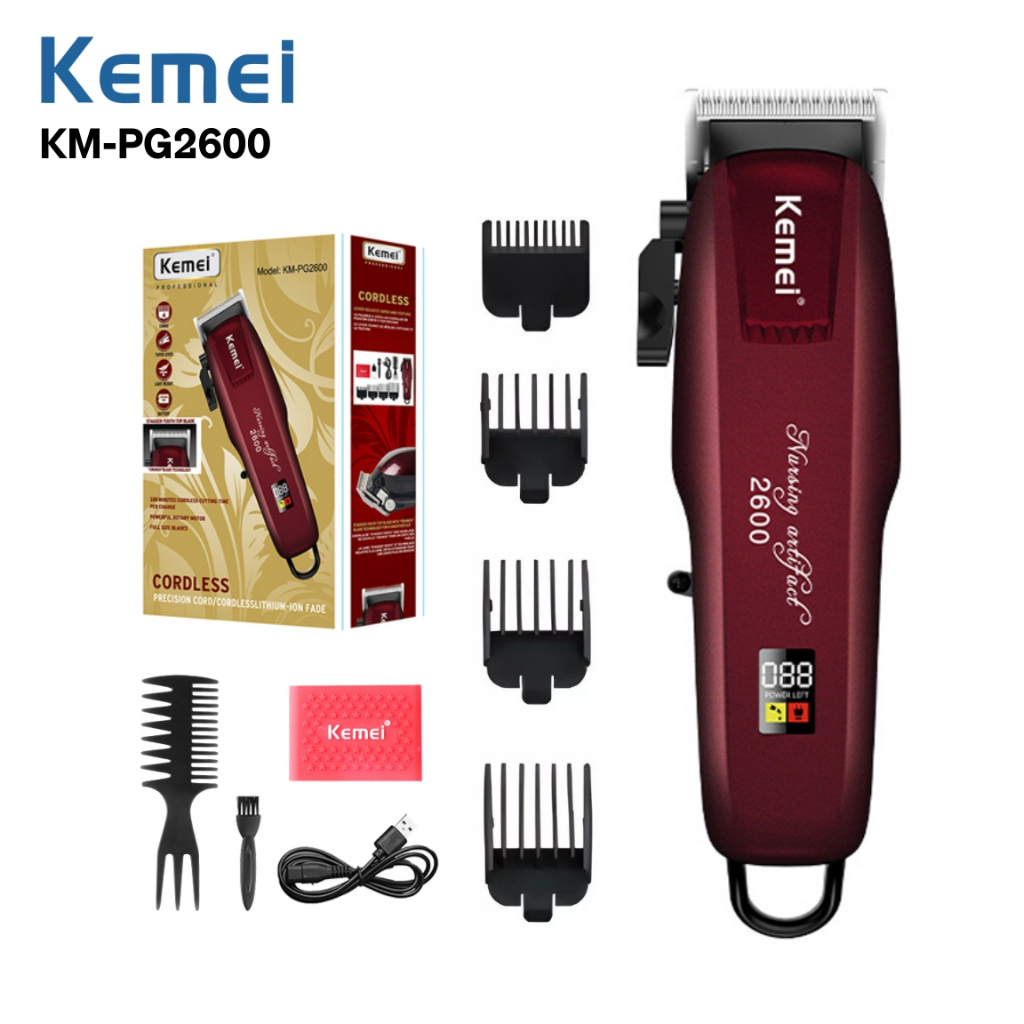 Jual KEMEI KM PG2600 Professional Rechargeable Electric Hair Clipper Cordless | Shopee Indonesia