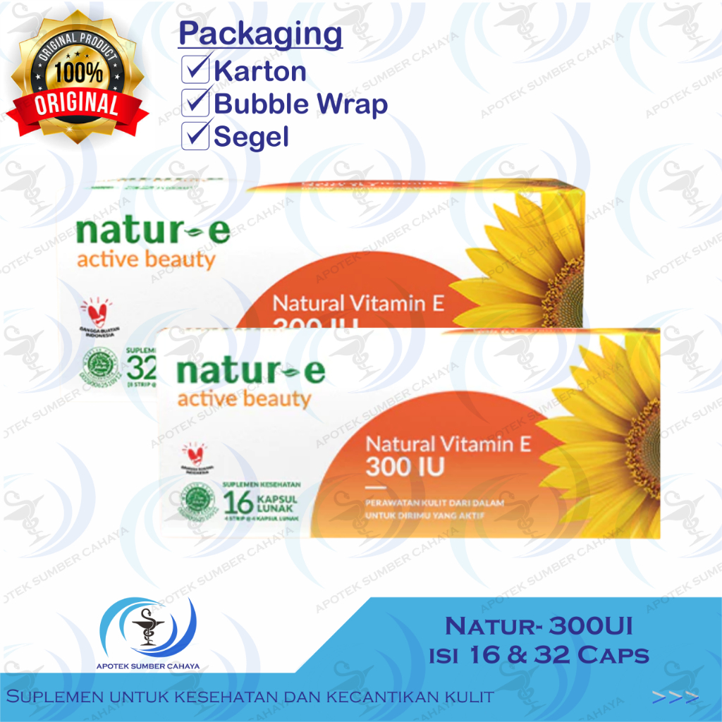 Jual NATUR-E ACTIVE BEAUTY 300 IU (isi 16 & 32 Kapsul) | Shopee Indonesia