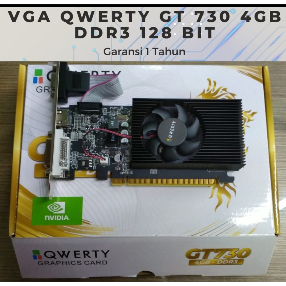 Jual VGA "BARU" Merk QWERTY GT-730 4GB DDR3 128-bit (terbukti PALING MURAH) | Shopee Indonesia