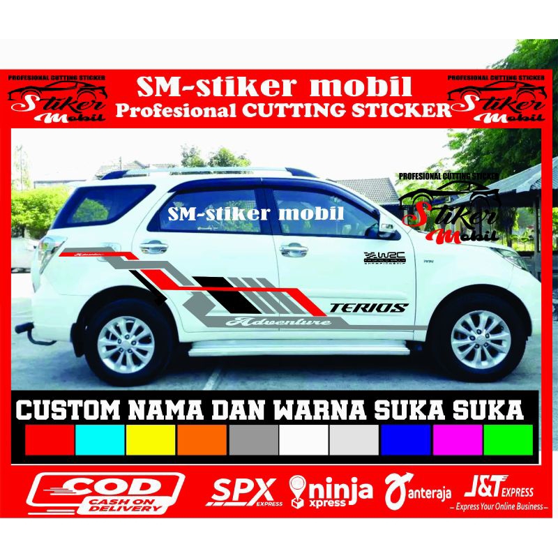 Jual stiker mobil terios stiker variasi body samping sticker cutting ...