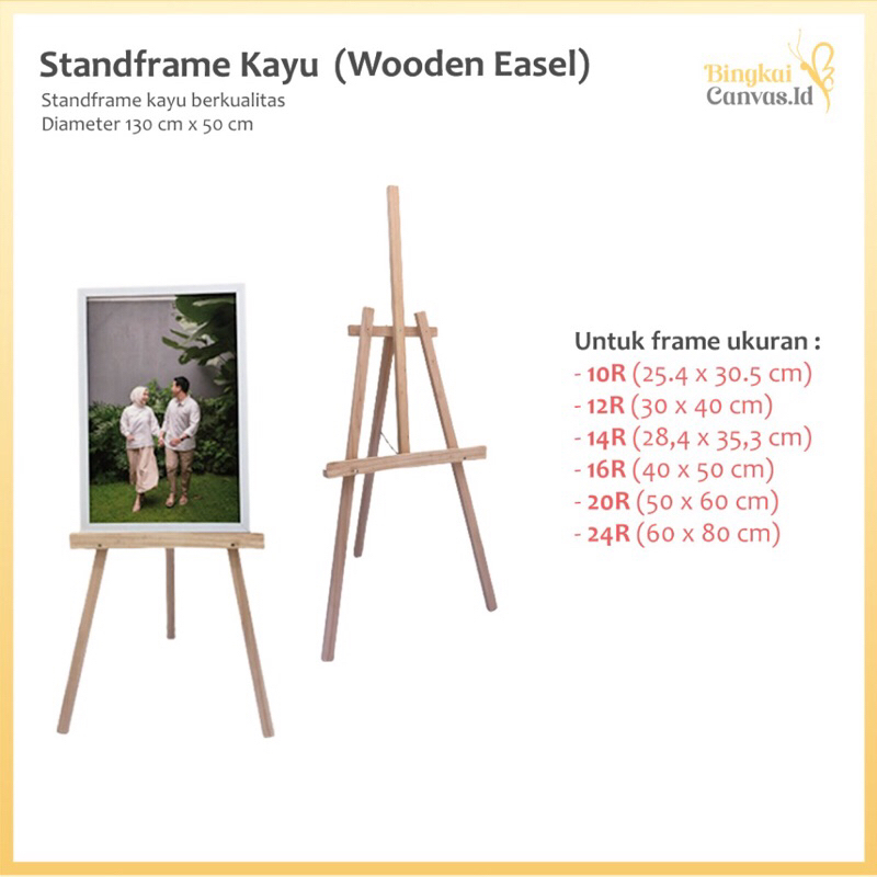 Jual stand frame poto prewedding besar / stand bingkai kayu /stand ...