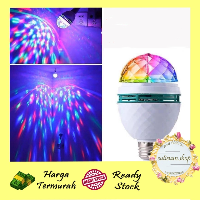 Jual LAMPU DISCO FULL WARNA LED PUTAR COLOUR RAINBOW RGB / LAMPU PESTA ...