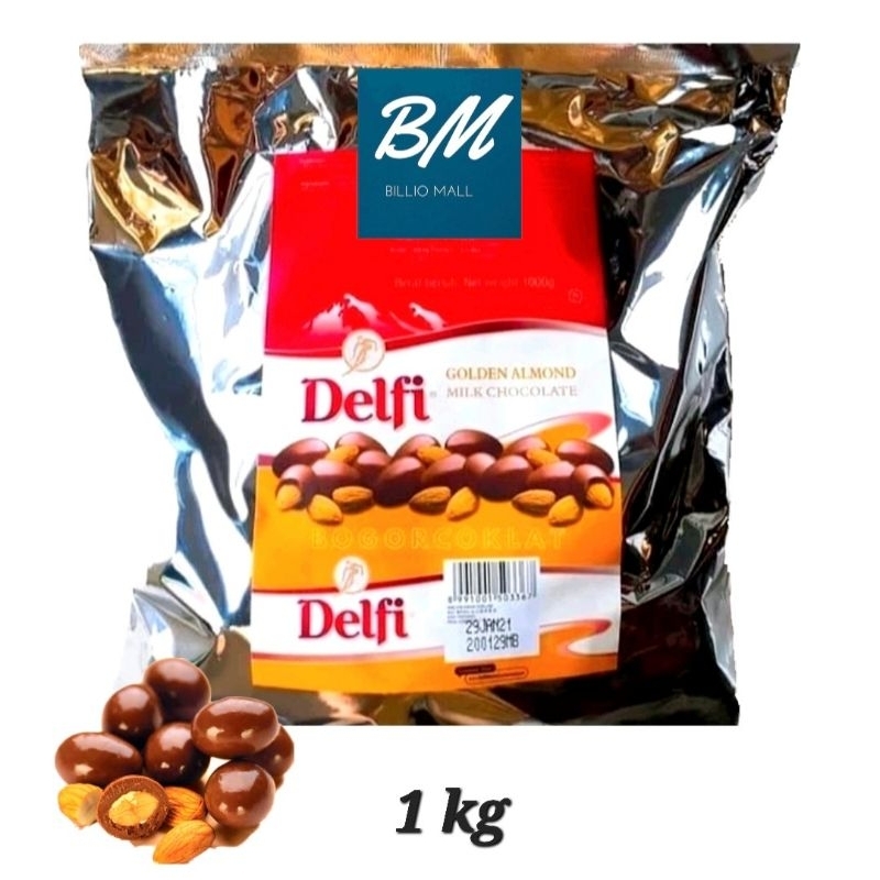 Jual Delfi GOLDEN ALMOND 1 Kg Coklat Almond Chocolate Dragees Kiloan ...