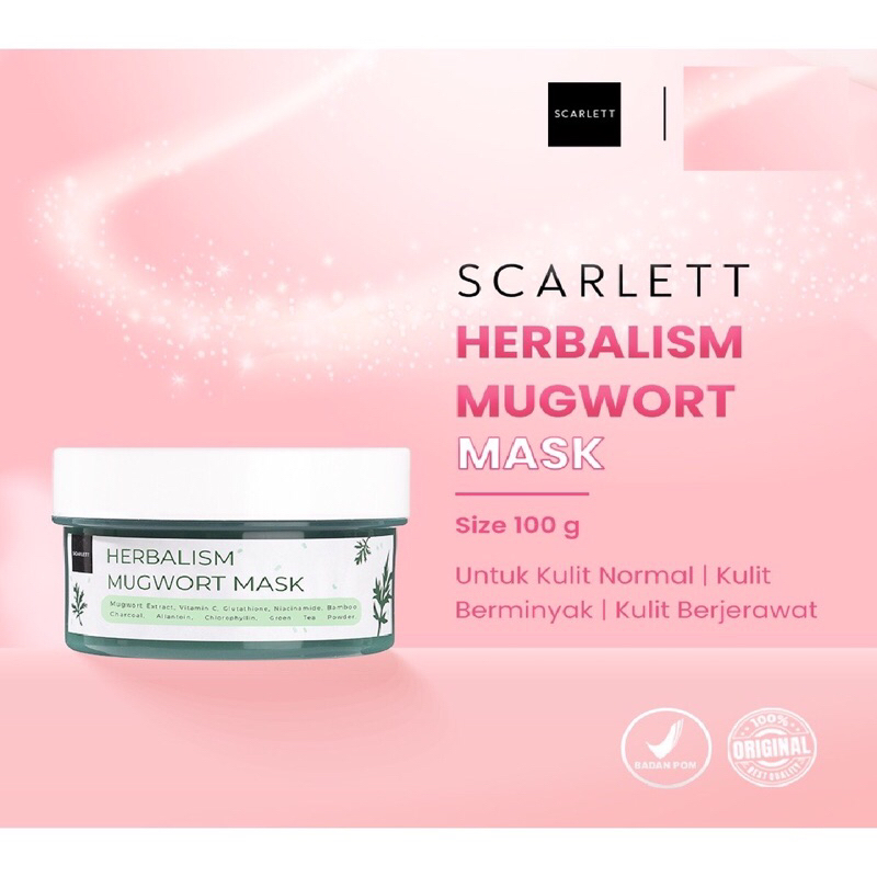 Jual SCARLETT Whitening Herbalism Mugwort Mask | SCARLET Whitening ...