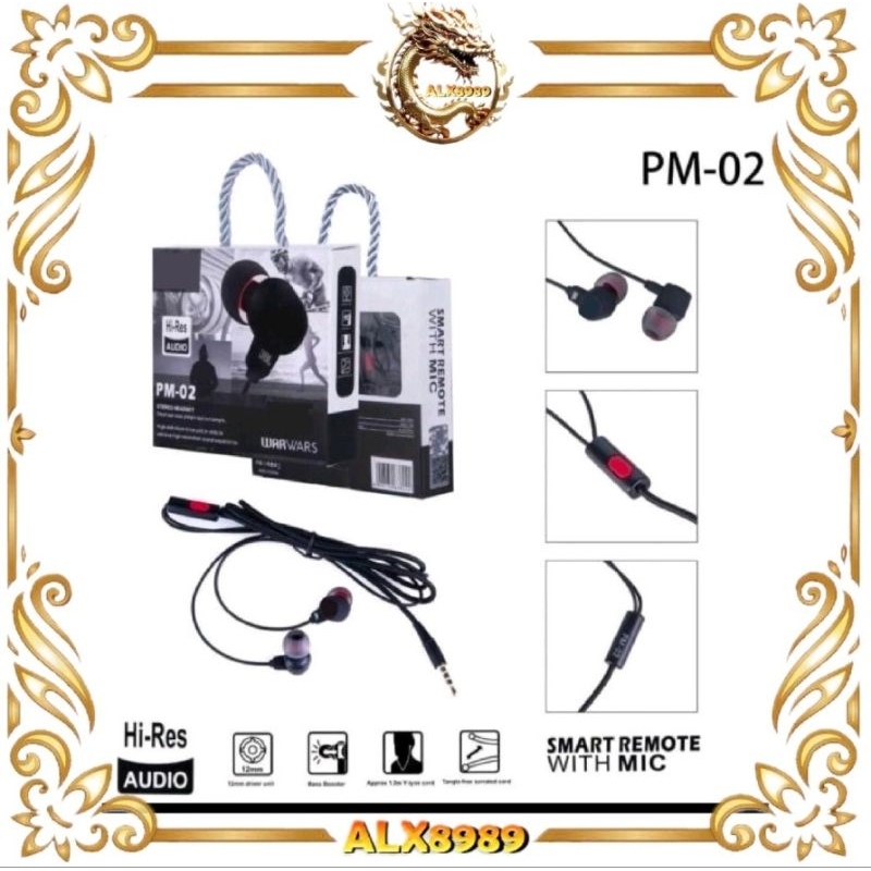 Jual PM 02 HEADSET PM-02 PM02 HANDSFREE TALI SEPATU SUPER BASS WARNA ...