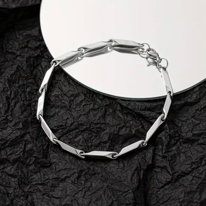 Jual GELANG TITANIUM RANTAI PADI THIN STICK CHAIN BRACELET PRIA DAN ...