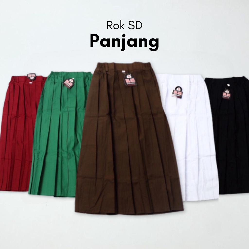 Jual Terbaik ROK PANJANG Sekolah SD Rok Rempel Perempuan Seragam ...