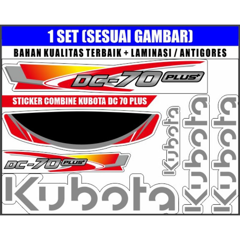 Jual Sticker combine kubota dc 70 plus putus-putus | Shopee Indonesia