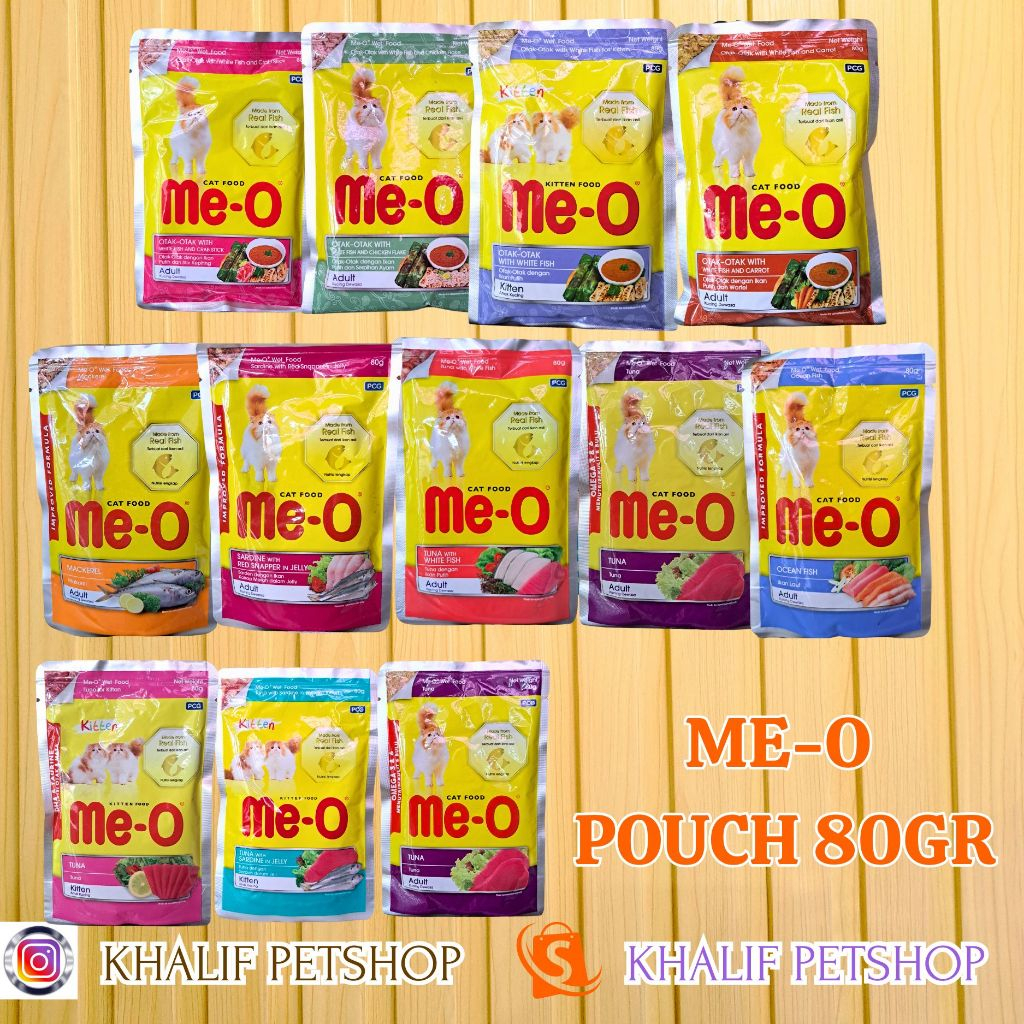 Jual Meo Makanan kucing Basah Cat Food Pouch Wetfood Me-O Sachet 80 ...