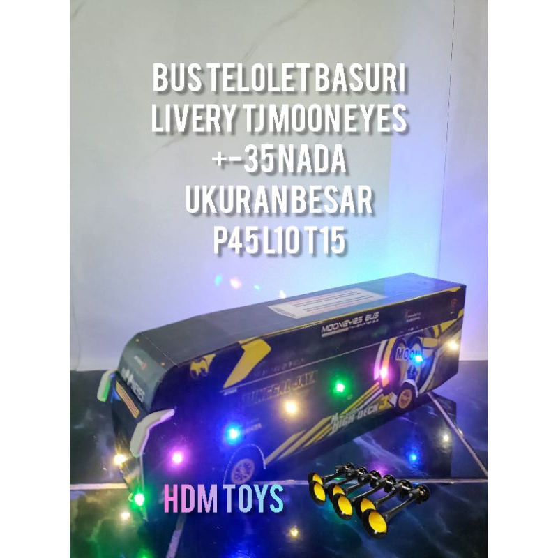 Jual Mainan bus telolet Livery Tj Moon Eyes full lampu RGB ukuran besar ...
