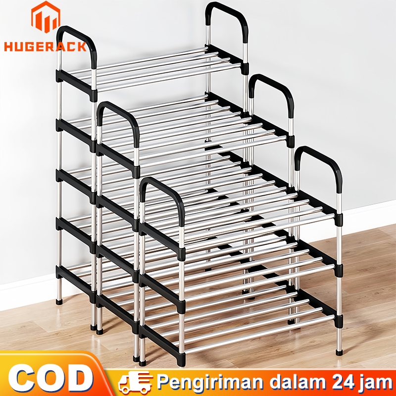 Jual Rak Sepatu Stainless Steel Rak Sepatu Susun Minimalis Tempat ...