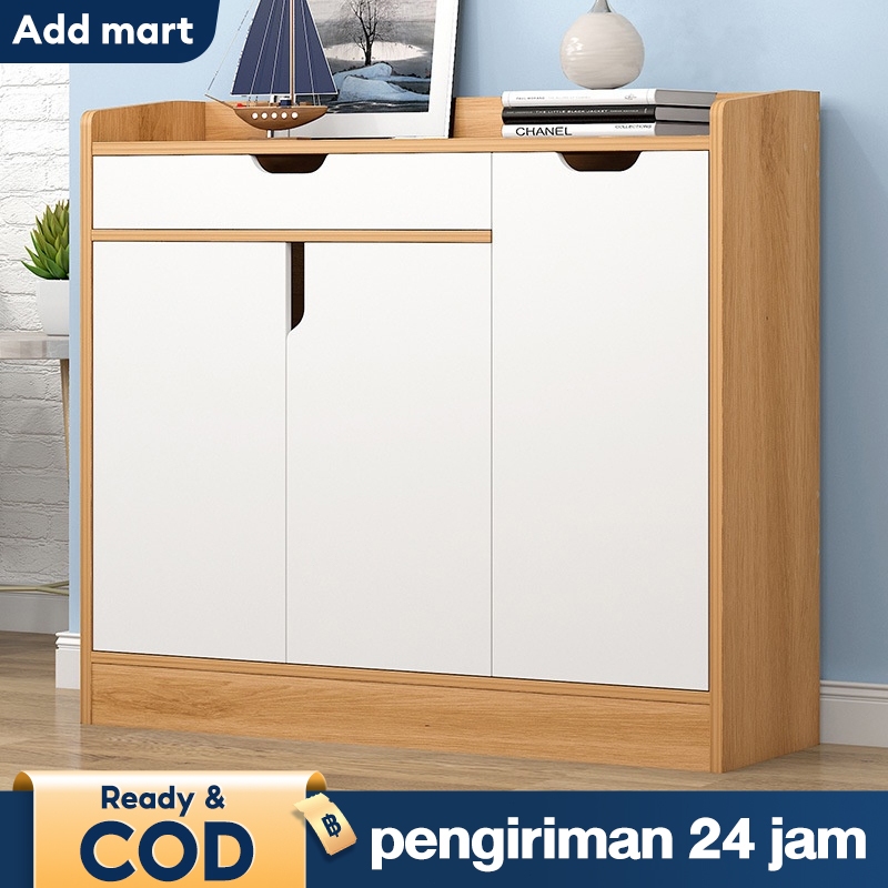 Jual Lemari Sepatu Lemari Sepatu Minimalis Kayu rak sepatu tertutup rak ...