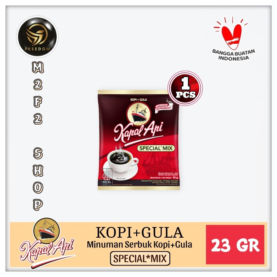 Jual Kopi Kapal Api Hitam + Gula Special Mix Sachet - 23 gr (Kemasan ...
