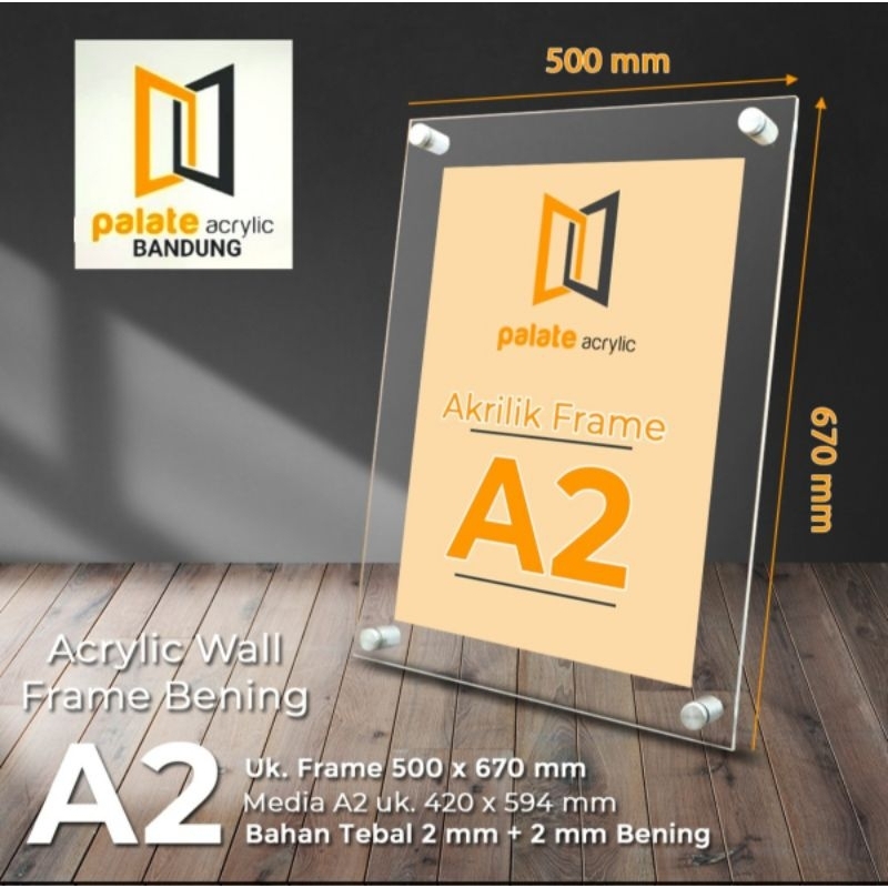Jual AKRILIK WALL FRAME A2/ ACRYLIC FRAME POSTER A2 TEBAL 2MM+2MM ...