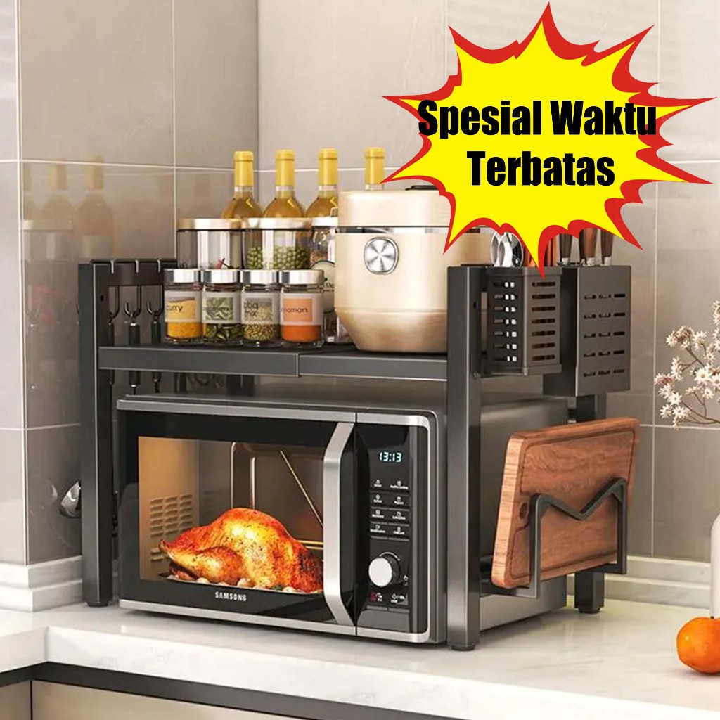 Jual rak dapur Rak Microwave Rak Panci Rak Rapur Serbaguna Adjustable ...