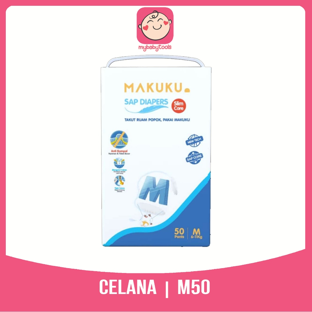 Jual MAKUKU SAP DIAPERS SLIM CARE TAPE NB54 PANTS M50 L48 XL46 | Shopee ...