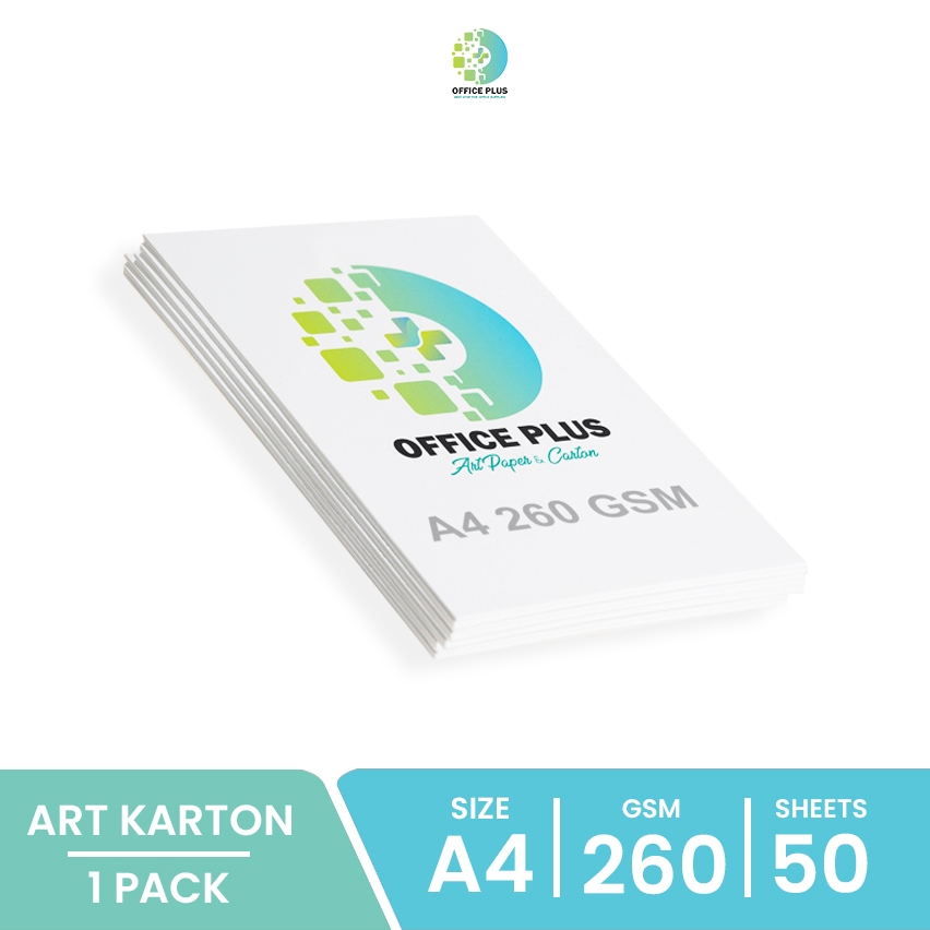 Jual (Office Plus) 1 Pack/50 Lembar Kertas Art Karton 260 GSM - High ...