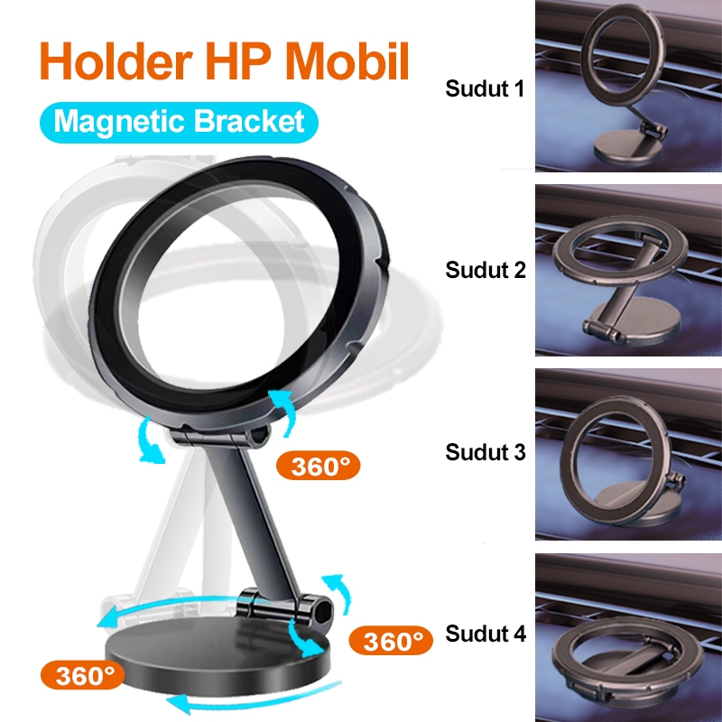 Jual Magnet car holder Hp / holder hp mobil magnetic universal 360 ...