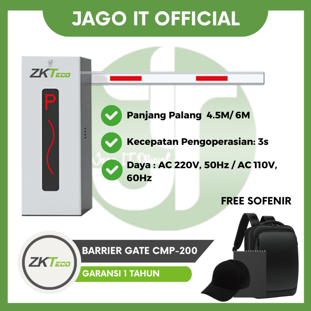 Jual Barrier Gate Mesin Palang Parkir ZKTeco CMP200 4m dan 6m Bergaransi Original | Shopee Indonesia