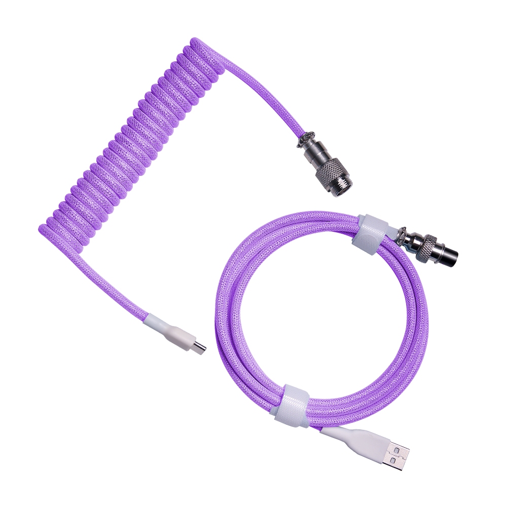 Jual Custom Make Single Sleeved PET Mechanical Keyboard Coiled USB to ...
